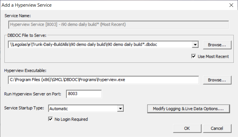 Adding or modifying a Hyperview Service